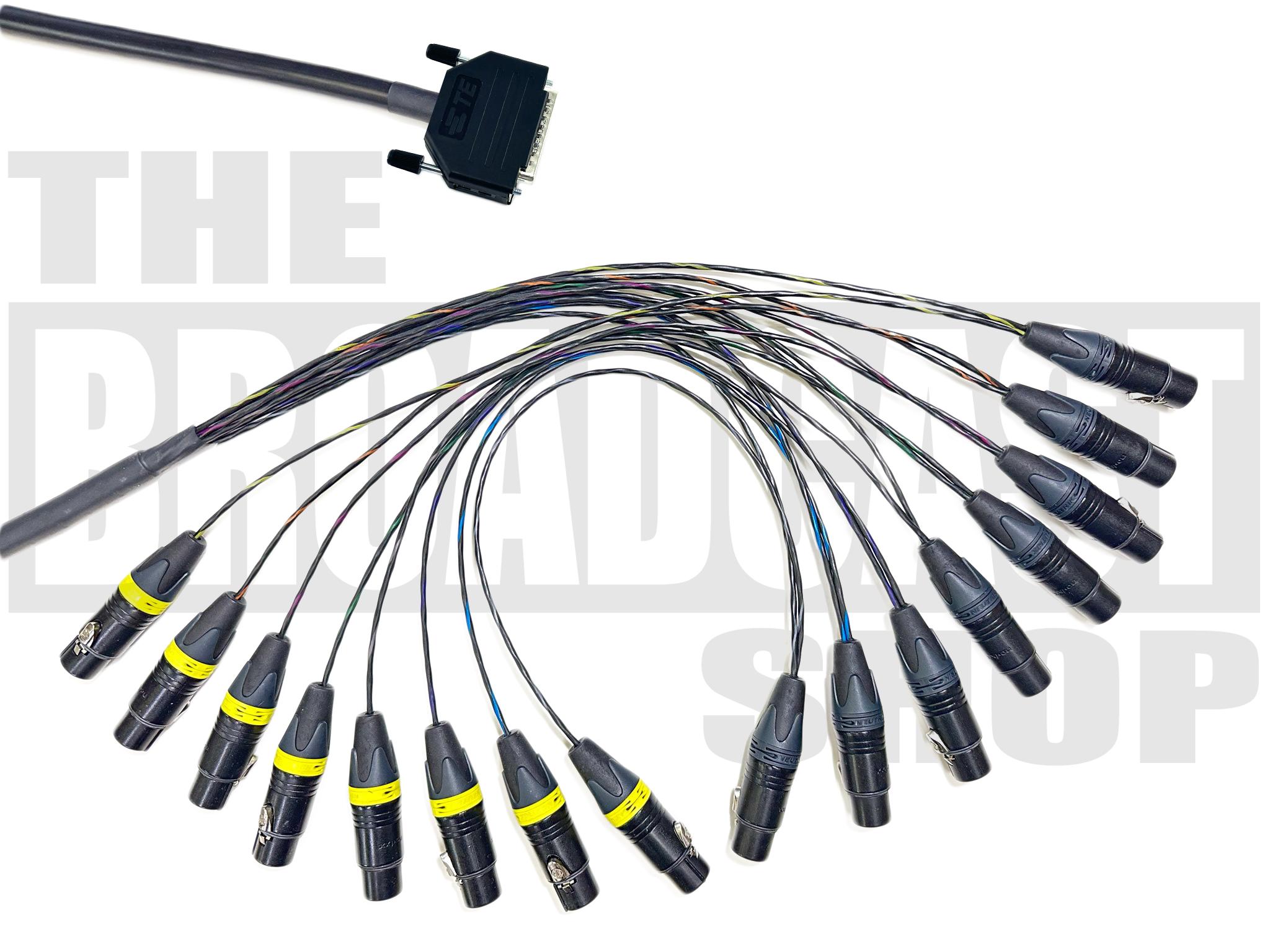 SA&J 16-Channel Tally Output Breakout XLR Cable For Ross | DB25M-163XF ...